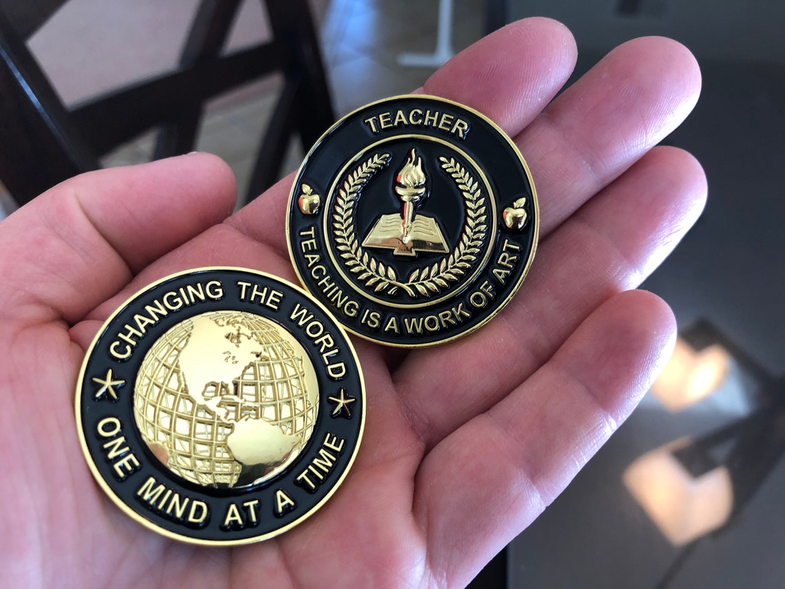 PACK of FIVE- Teacher Appreciation Challenge Coin - Etsy