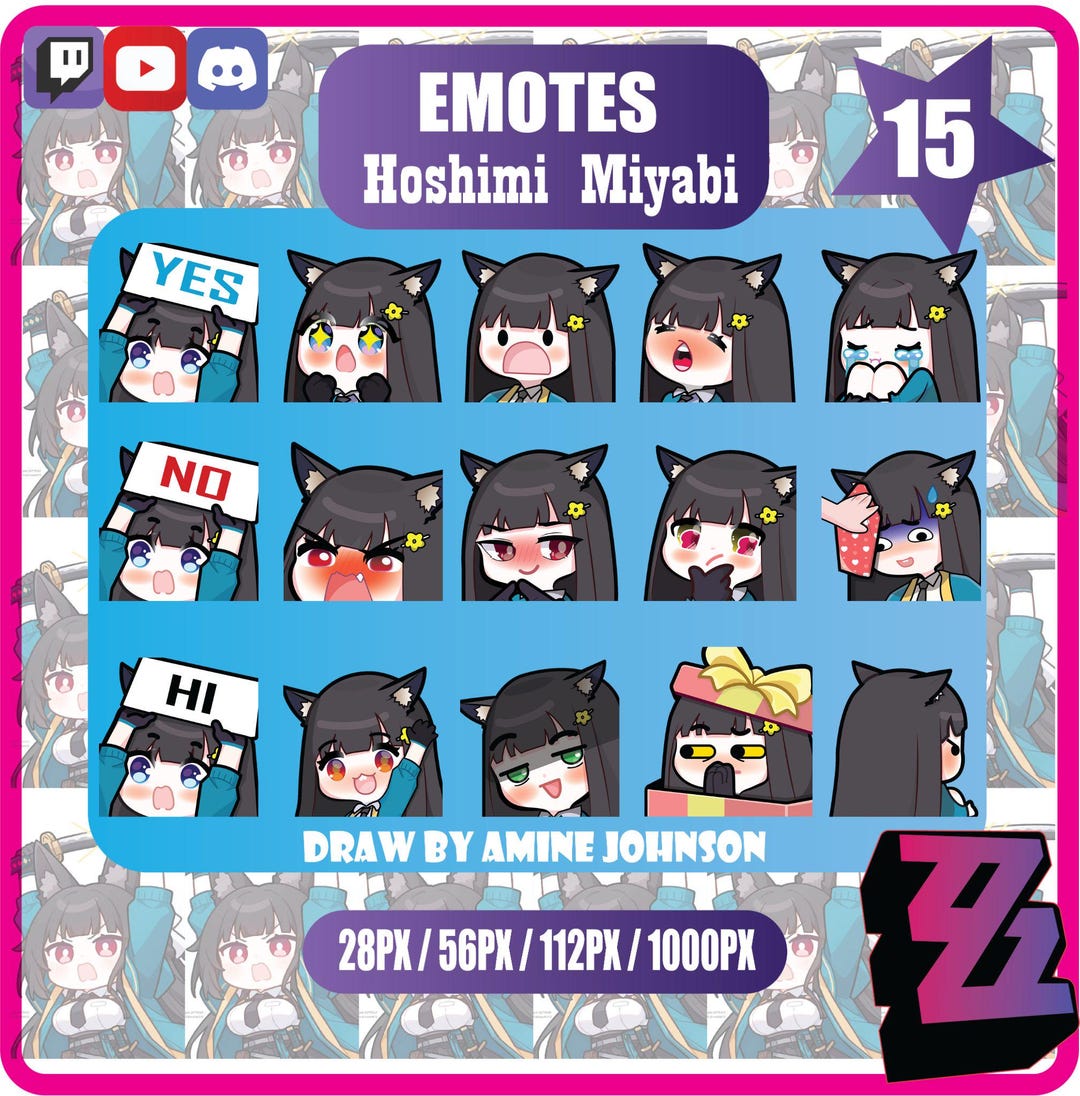 Emote Hoshimi Miyabi Zenless Zone Zero | Twitch | Discord | Youtube ...