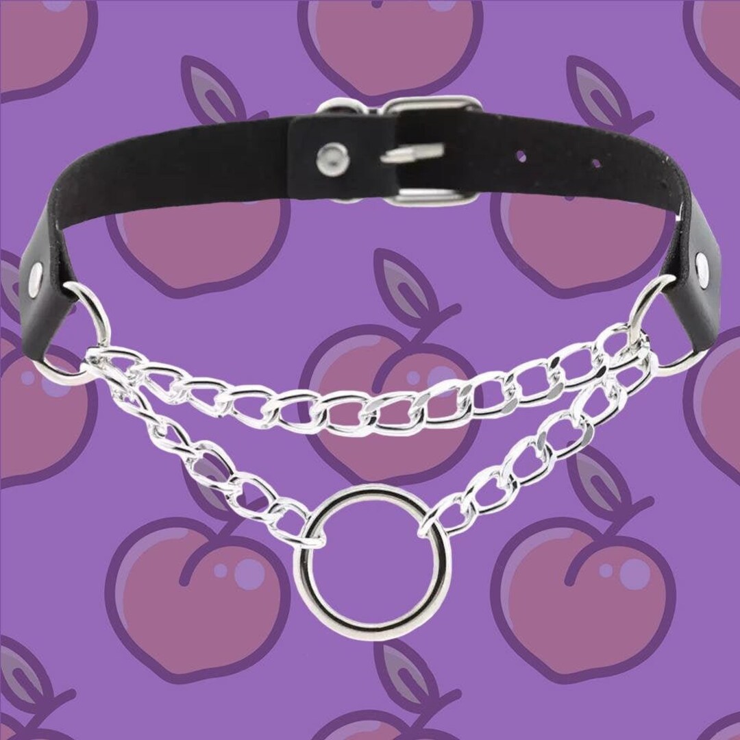 Chain Me up o-ring Vegan Leather Choker Collar / Kawaii Cosplay DDLG ...