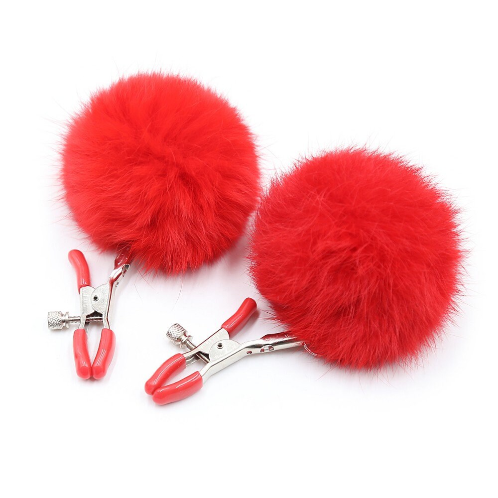 Pom Pom Fuzzy Nipple Clamps BDSM Bondage ABDL Little Space | Etsy
