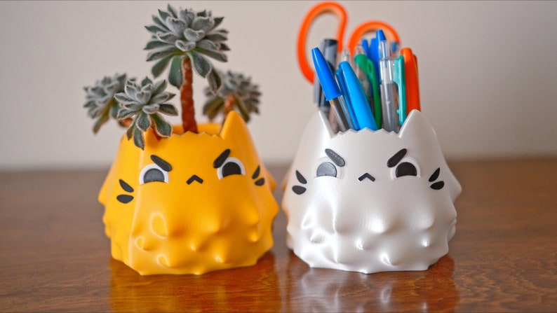 Angry Cat Planter: Grumpy Kitty Pen Holder, PLA 3D Printed Decor - Etsy