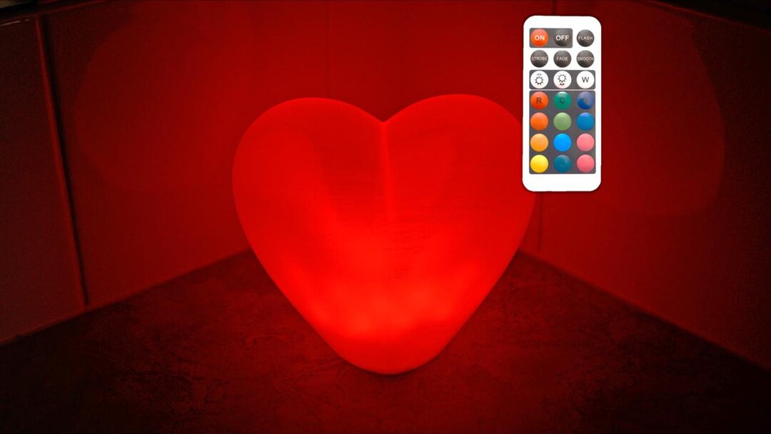 Remote Controlled Heart LED Light: Valentine's Day Decor - Etsy