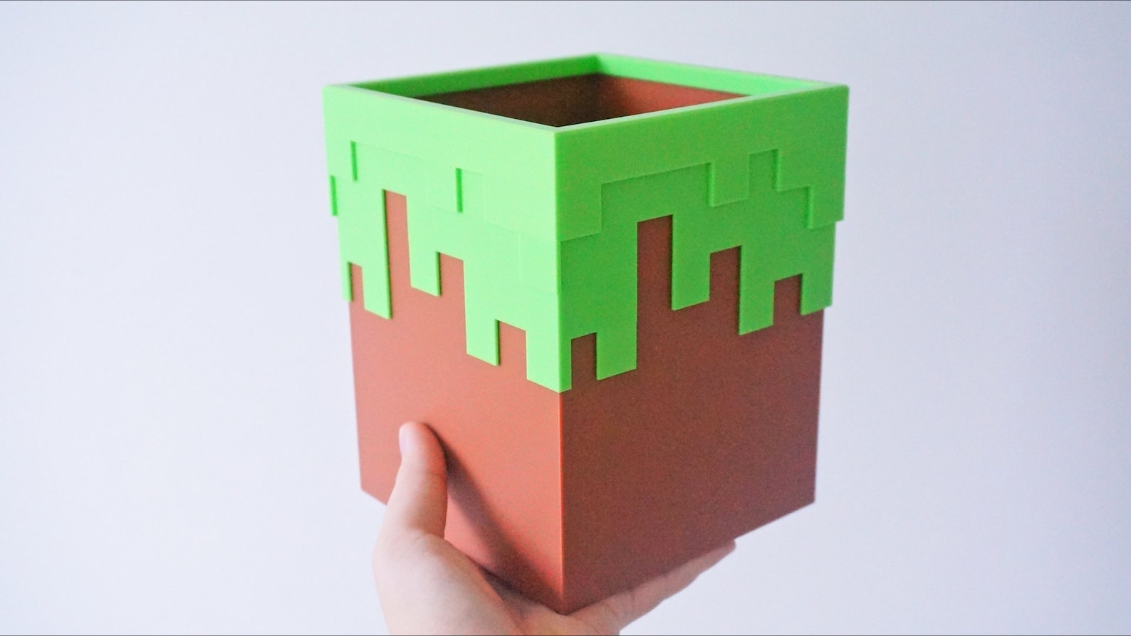 Minecraft Dirt Block Planter / Pen Pencil Holder Mojang Grass | Etsy