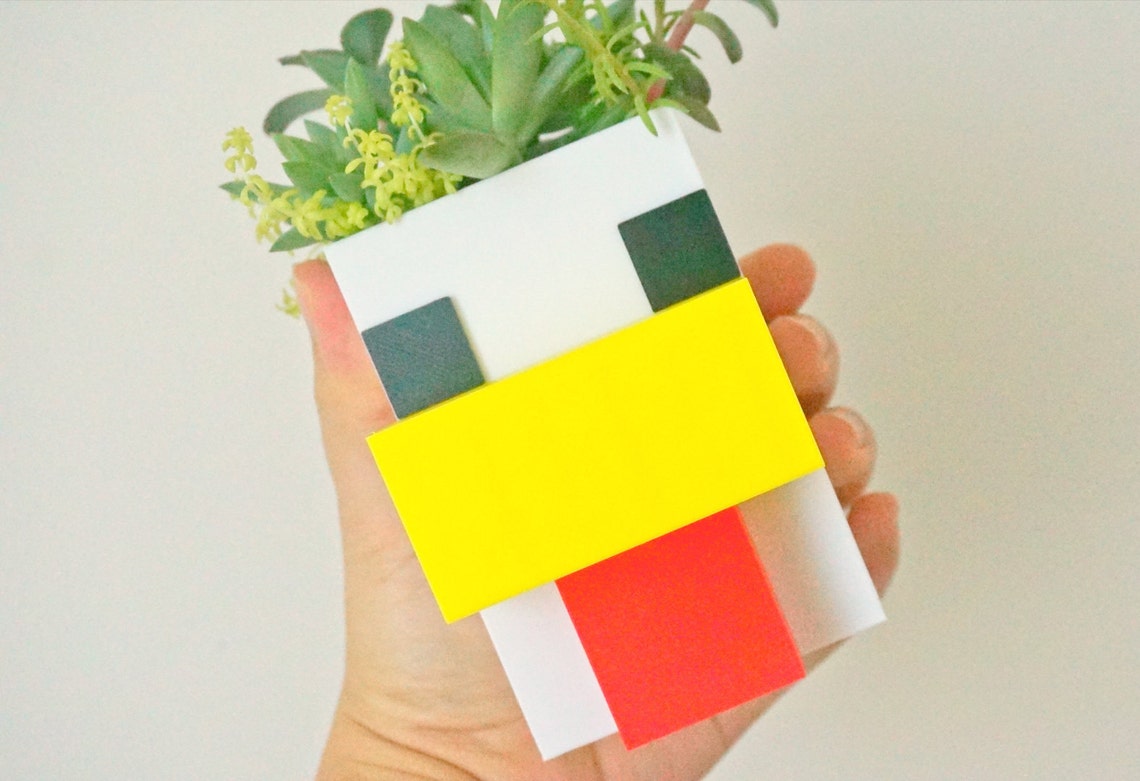 Minecraft Chicken Planter / Pencil Pen Holder Minecraft - Etsy