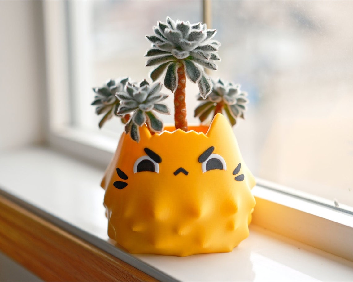 Angry Cat Planter: Grumpy Kitty Pen Holder, PLA 3D Printed Decor - Etsy