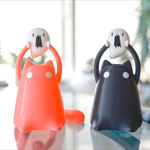 Chubby Cat Holding Ghost Lamp: Halloween LED Night Light - Etsy