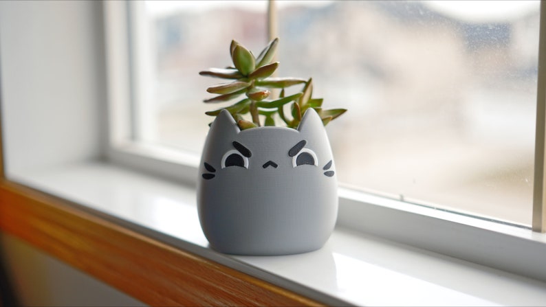 Angry Cat Planter: Grumpy Kitty Pen Holder, PLA 3D Printed Decor - Etsy