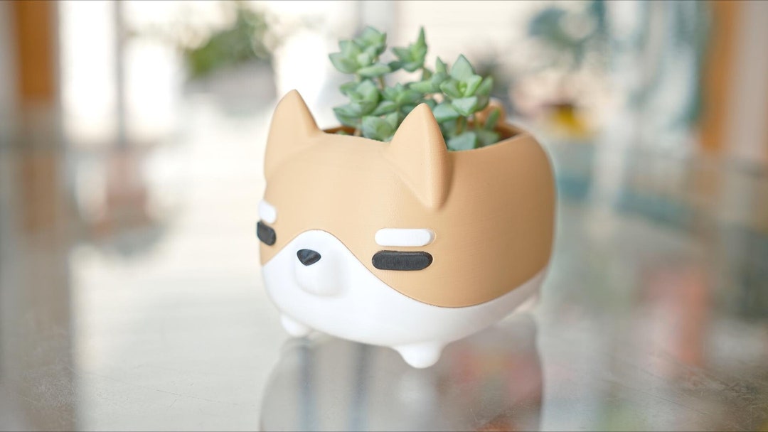 Shiba Inu Planter, Dog Succulent Plant Pot, Pet Puppy Candy or ...
