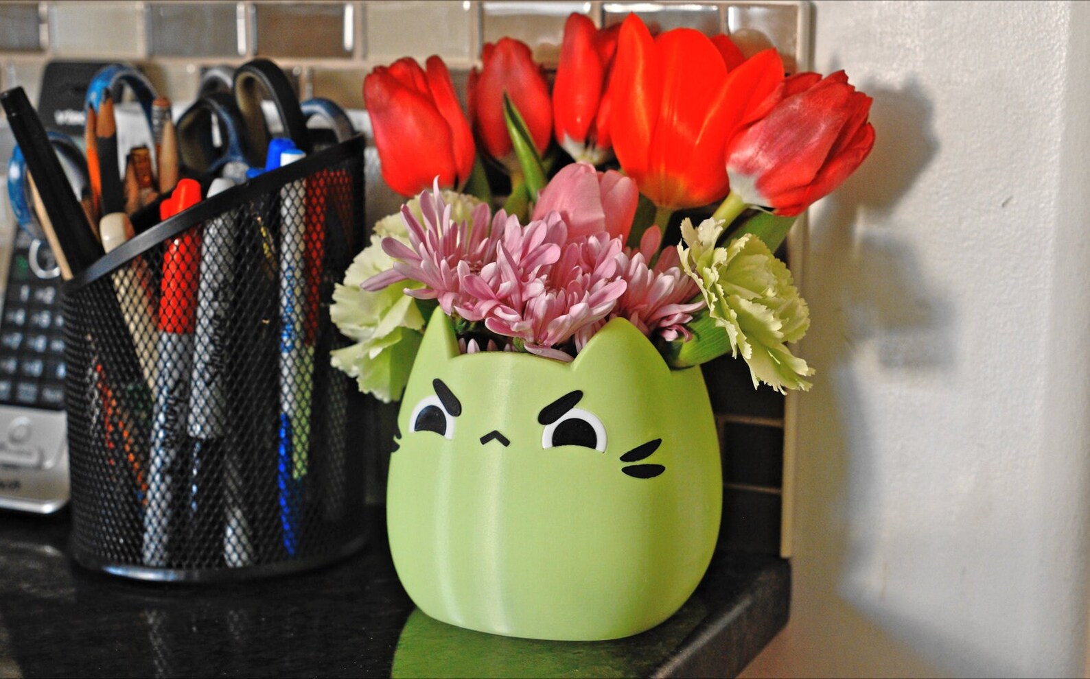 Angry Cat Planter: Grumpy Kitty Pen Holder, PLA 3D Printed Decor - Etsy