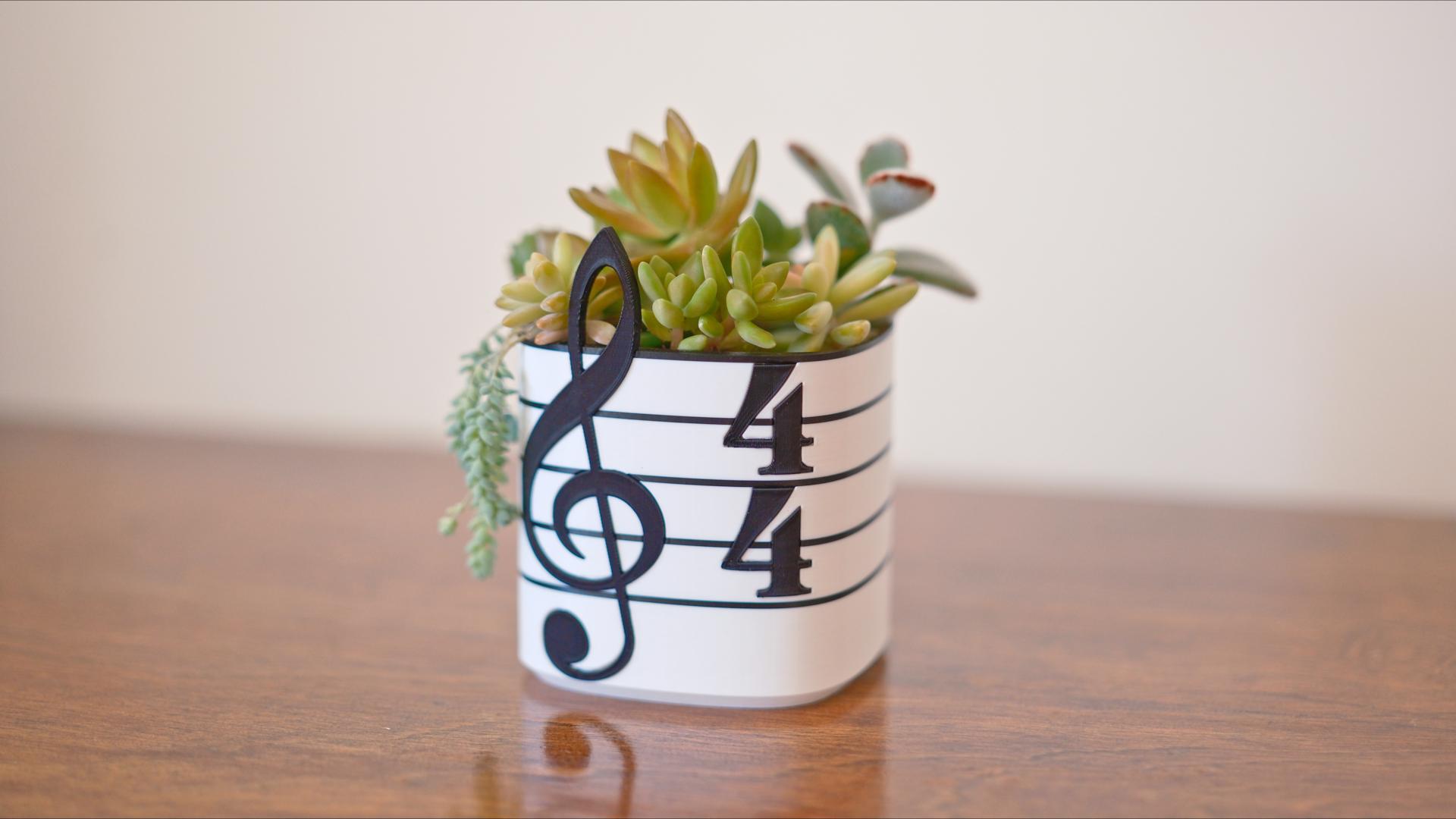 Treble Clef Planter: Sheet Music Pencil Holder, Music Teacher Gift ...