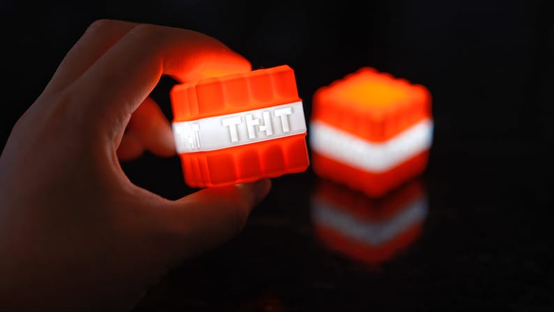 Minecraft TNT LED Light, Pocket Fidget Party Goodie Night Light, Office ...