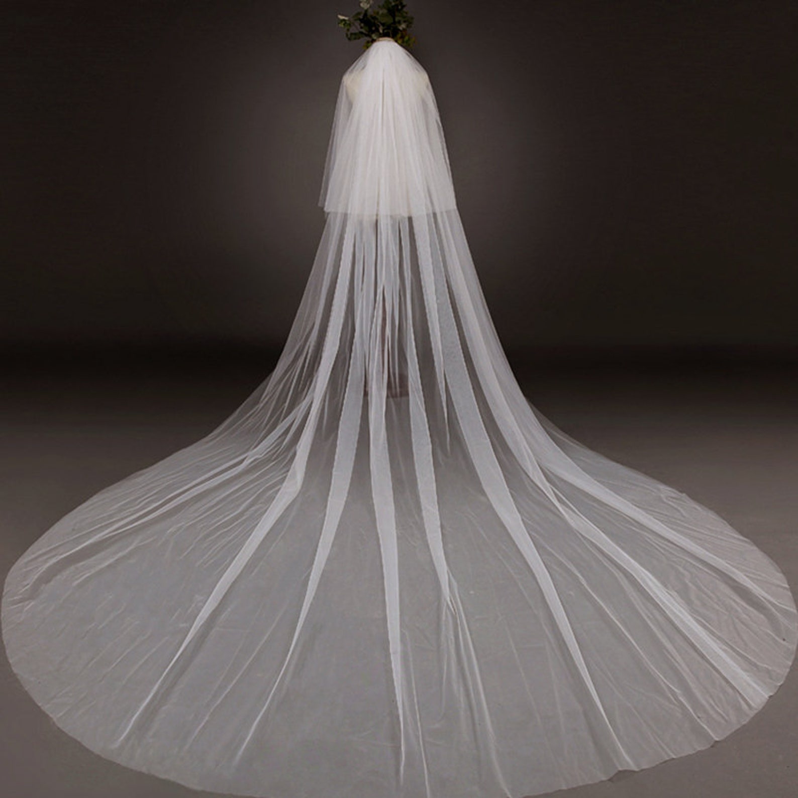 Cathedral Veil Over Face Sheer Wedding Veil With Blusher - Etsy