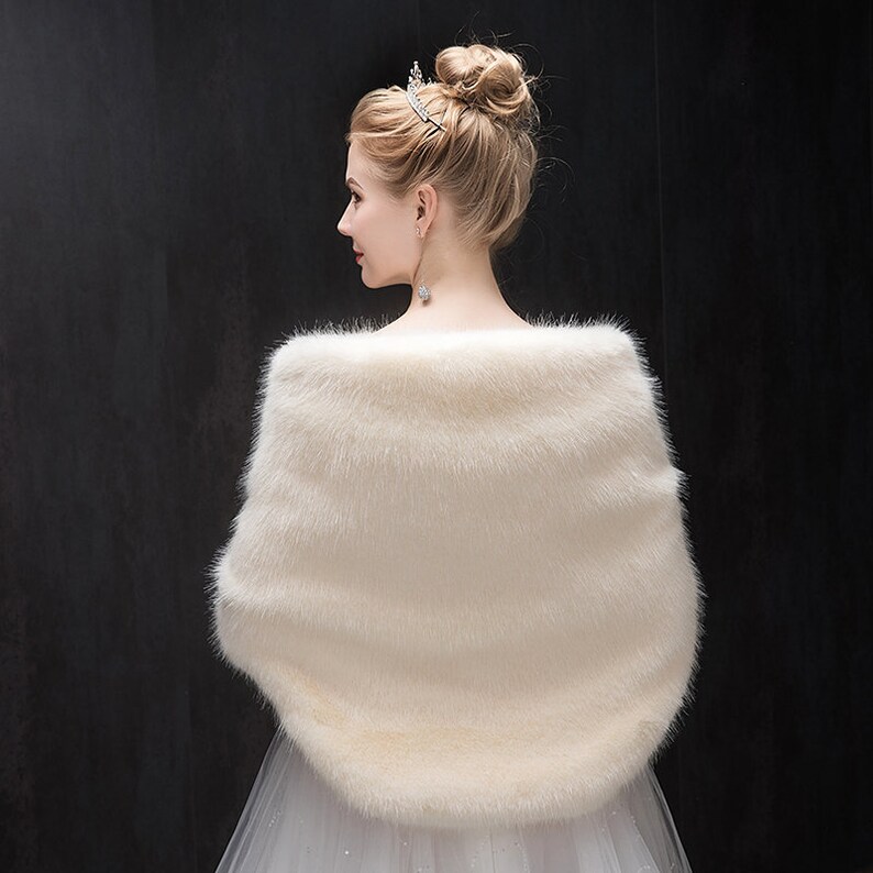 Faux Fur Shawl Faux Fur Stole Gray Faux Fur Shawl Bridal - Etsy Australia
