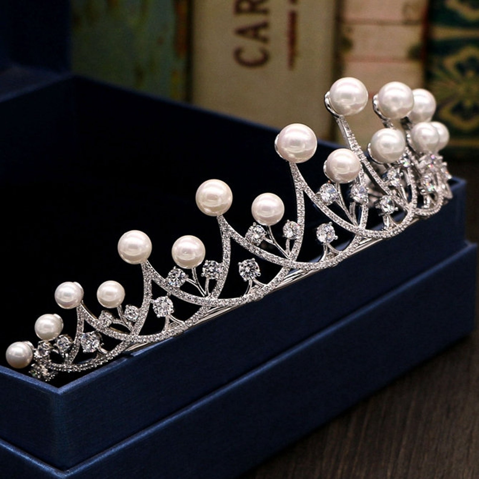 Breathtaking Pearl Wedding Tiara Pearl Tiara Silver Tiara - Etsy