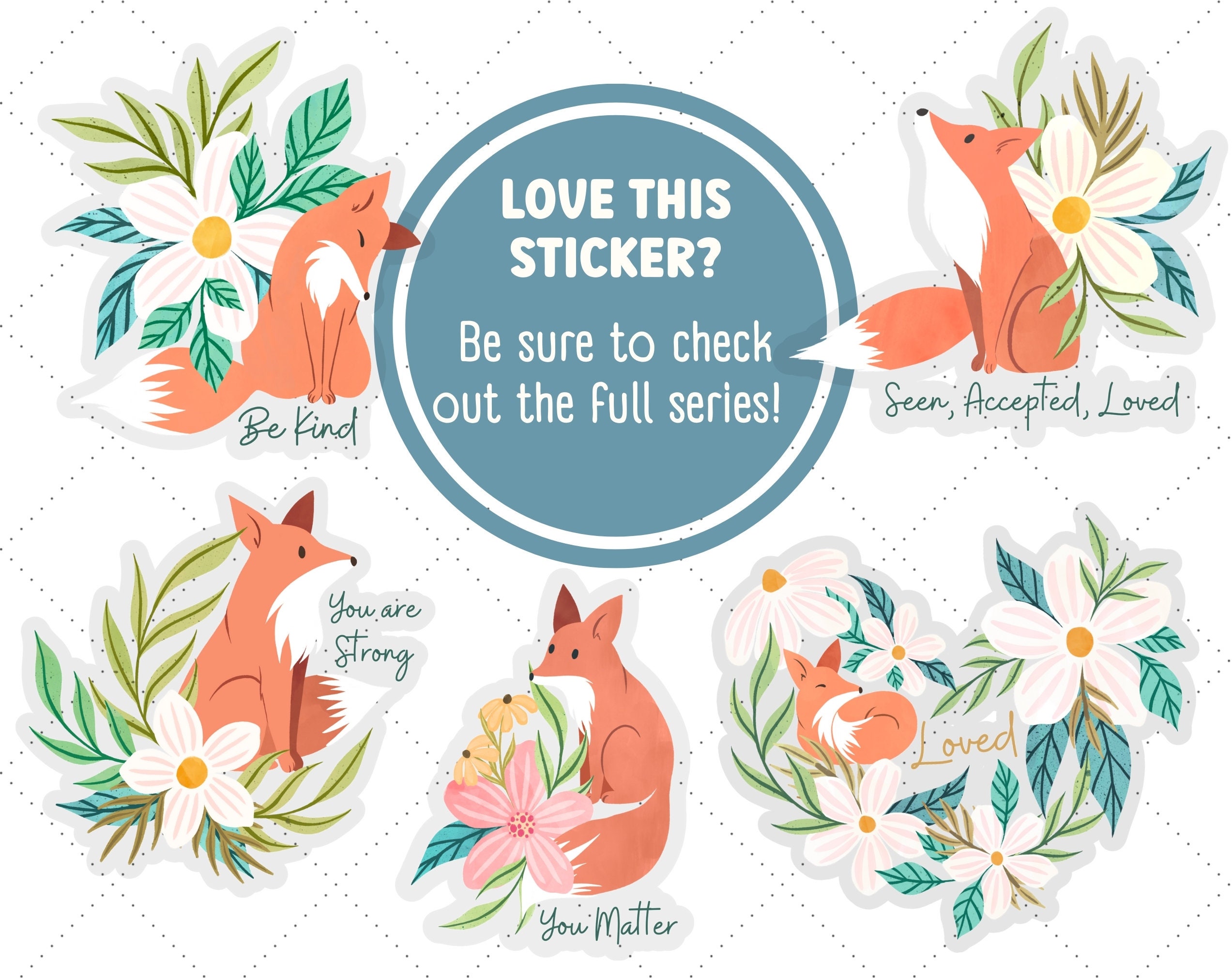 Loved Fox Sticker Clear Vinyl Sticker Waterproof - Etsy