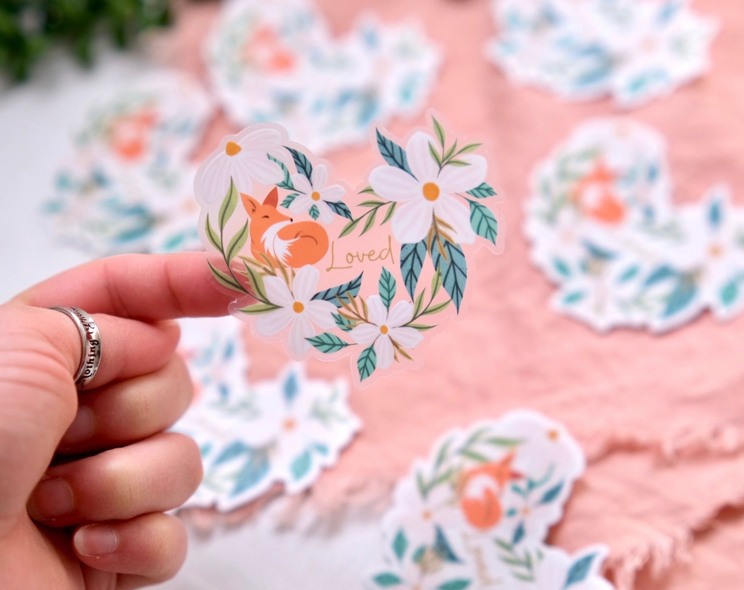 Loved Fox Sticker Clear Vinyl Sticker Waterproof - Etsy