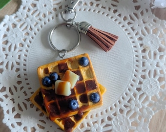 Waffle Keychain | Made to Order Handmade Polymer Clay Holiday Quirky ...