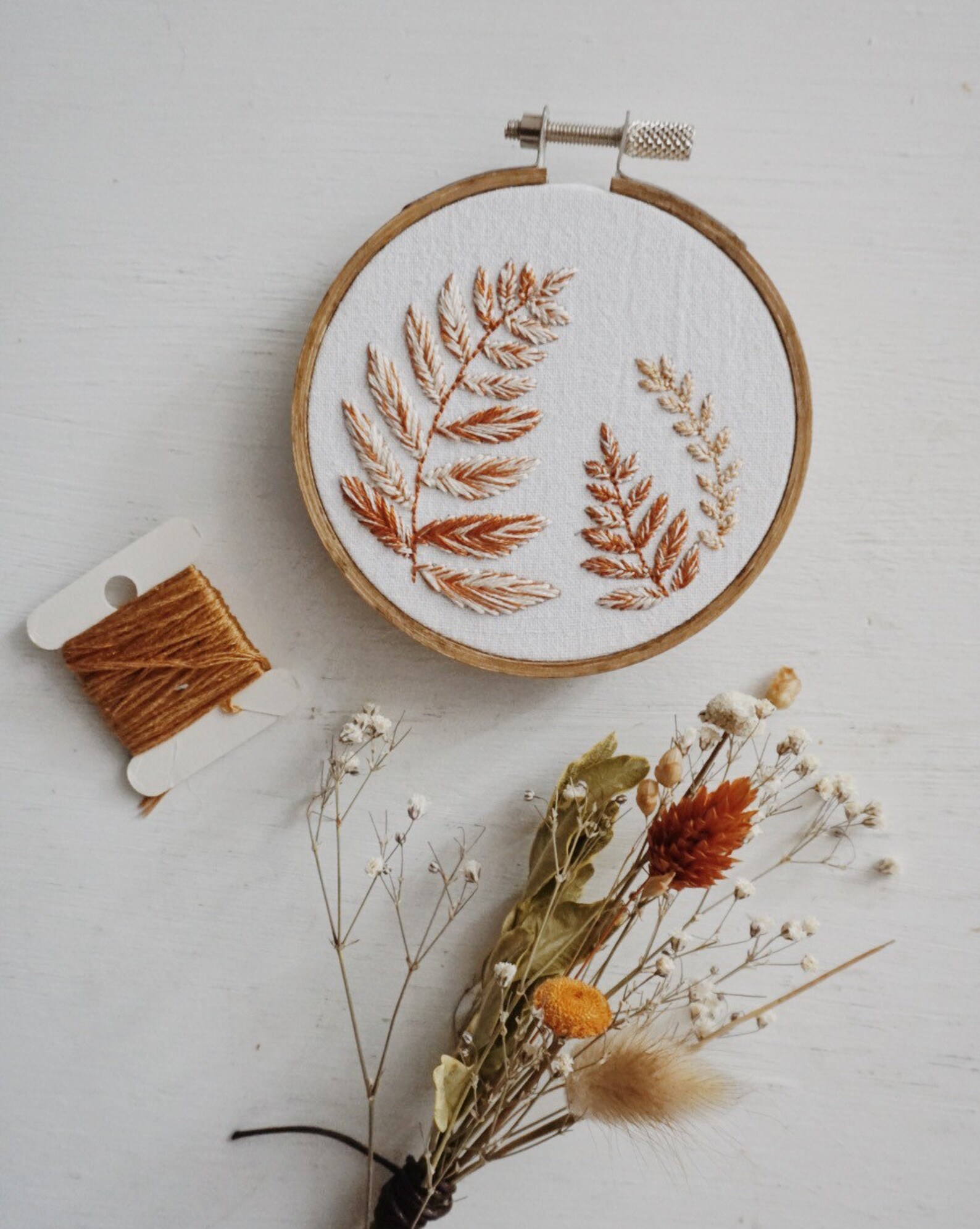 Autumn Fern Embroidery PDF Pattern 3 Fall Hand | Etsy