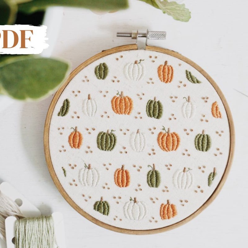 Fall Embroidery Pattern - Etsy