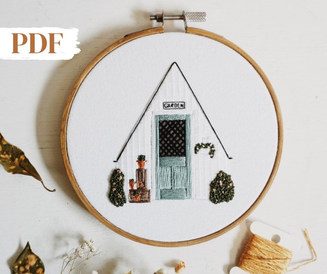 Garden Embroidery Pattern Greenhouse Embroidery PDF Pattern - Etsy