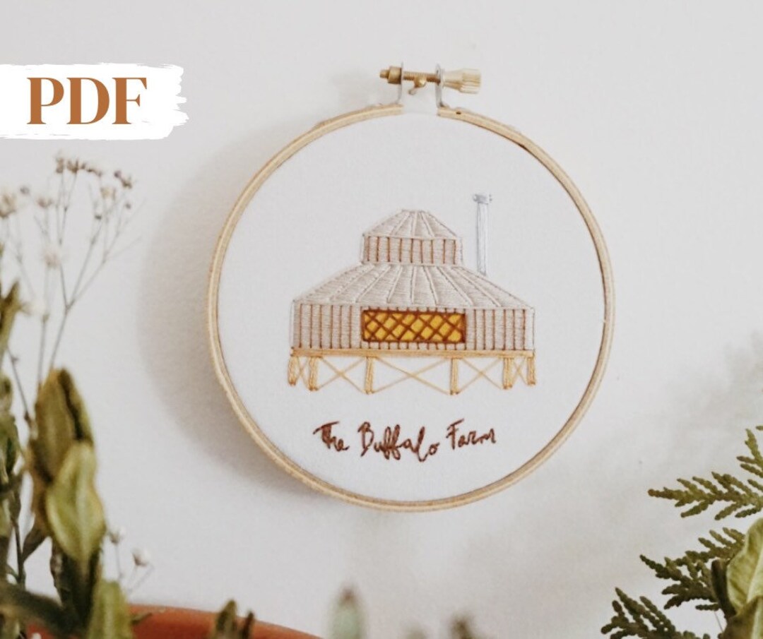 Hand Embroidery PDF Pattern 4 Inch Yurt Embroidery Intermediate Pattern ...