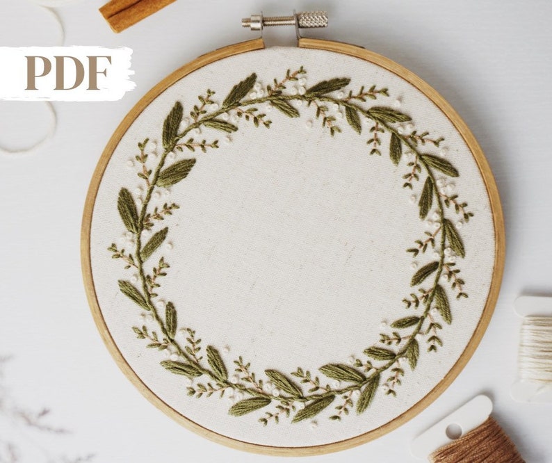 Winter Wreath Embroidery Pattern Christmas Hand Embroidery - Etsy