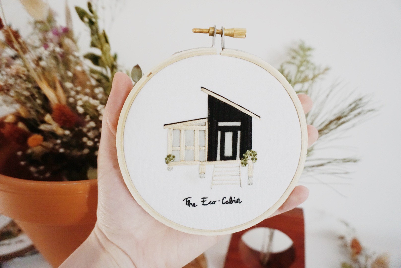 Cabin Embroidery PDF Pattern 4 Inch Hand Embroidery - Etsy