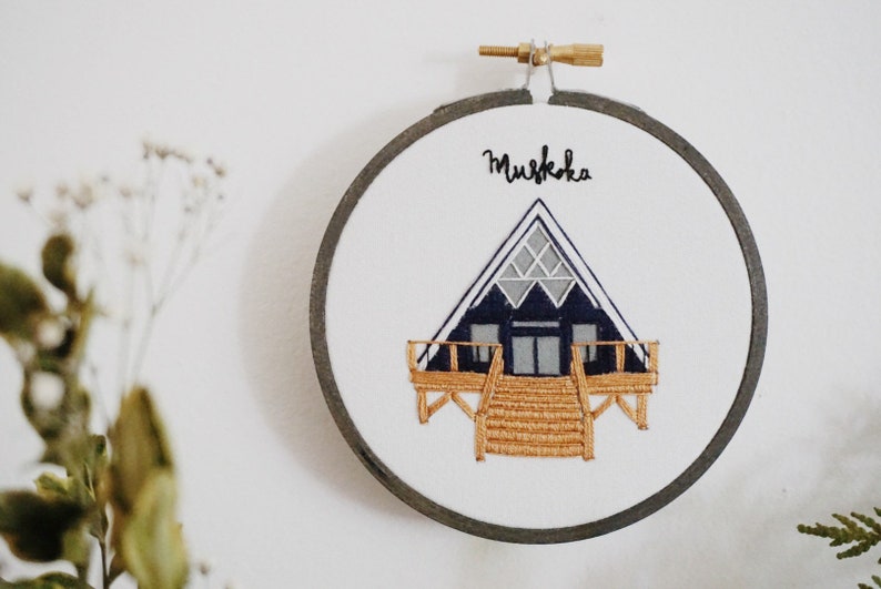 A-frame Cabin Embroidery Pattern, Hand Embroidery PDF Pattern ...