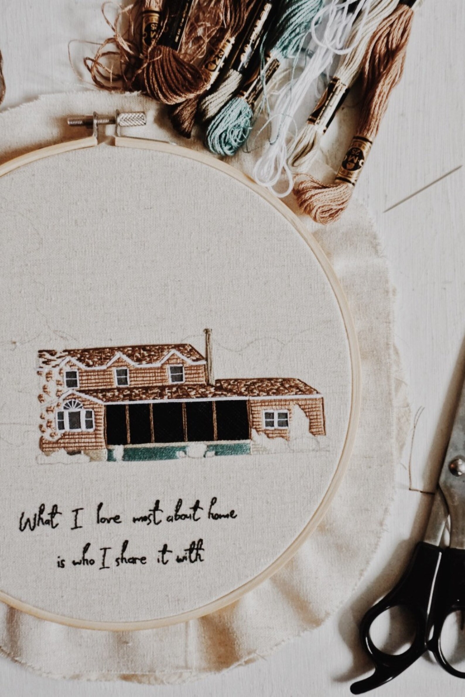 Custom Embroidery Home Portrait Pattern Embroidery House PDF - Etsy