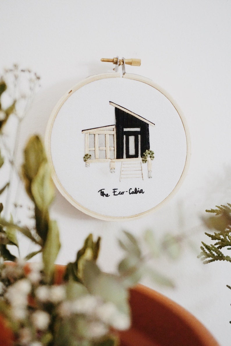 Cabin Embroidery PDF Pattern 4 Inch Hand Embroidery - Etsy