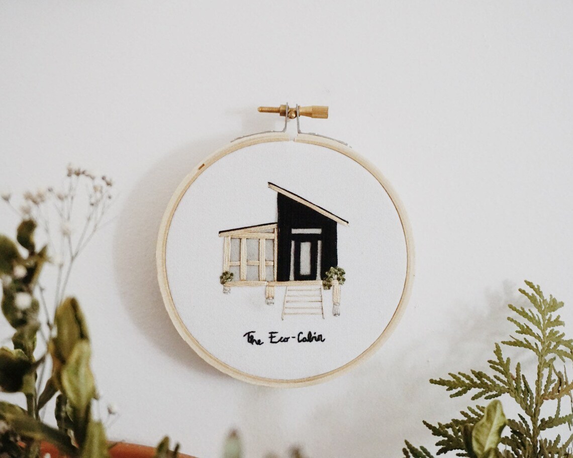 Cabin Embroidery PDF Pattern 4 Inch Hand Embroidery - Etsy