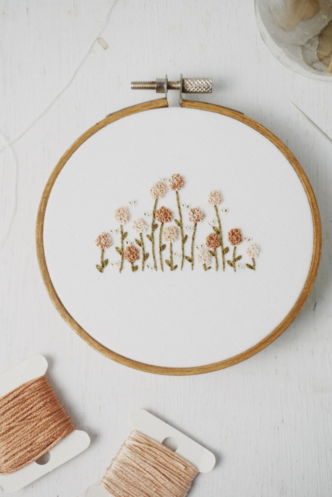 Pink Floral Embroidery Pattern Beginner Embroidery PDF - Etsy