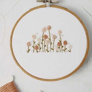 Pink Floral Embroidery Pattern, Beginner Embroidery PDF, Spring ...