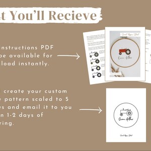 Tractor Baby Name Embroidery PDF Pattern, Custom Name Embroidery Design ...