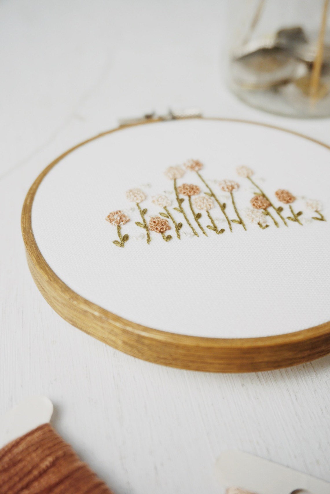 Pink Floral Embroidery Pattern Beginner Embroidery PDF - Etsy