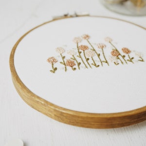 Pink Floral Embroidery Pattern, Beginner Embroidery PDF, Spring ...