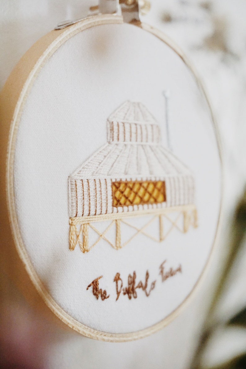 Hand Embroidery PDF Pattern | 4 Inch Yurt Embroidery Intermediate ...