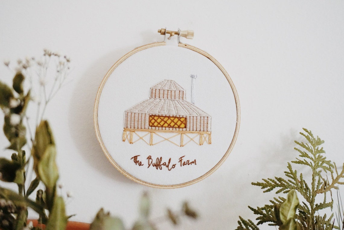 Hand Embroidery PDF Pattern | 4 Inch Yurt Embroidery Intermediate ...