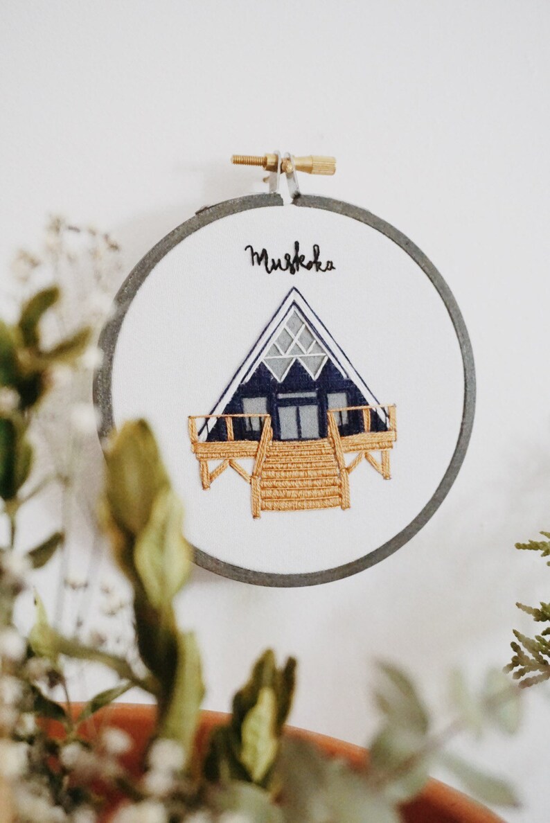 A-frame Cabin Embroidery Pattern, Hand Embroidery PDF Pattern ...