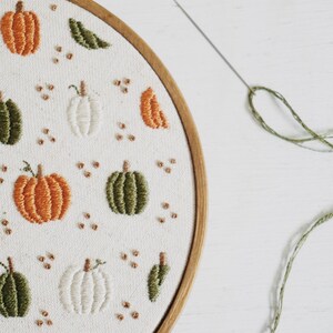 Pumpkin Embroidery Pattern, Fall Embroidery PDF, Autumn Embroidery PDF ...