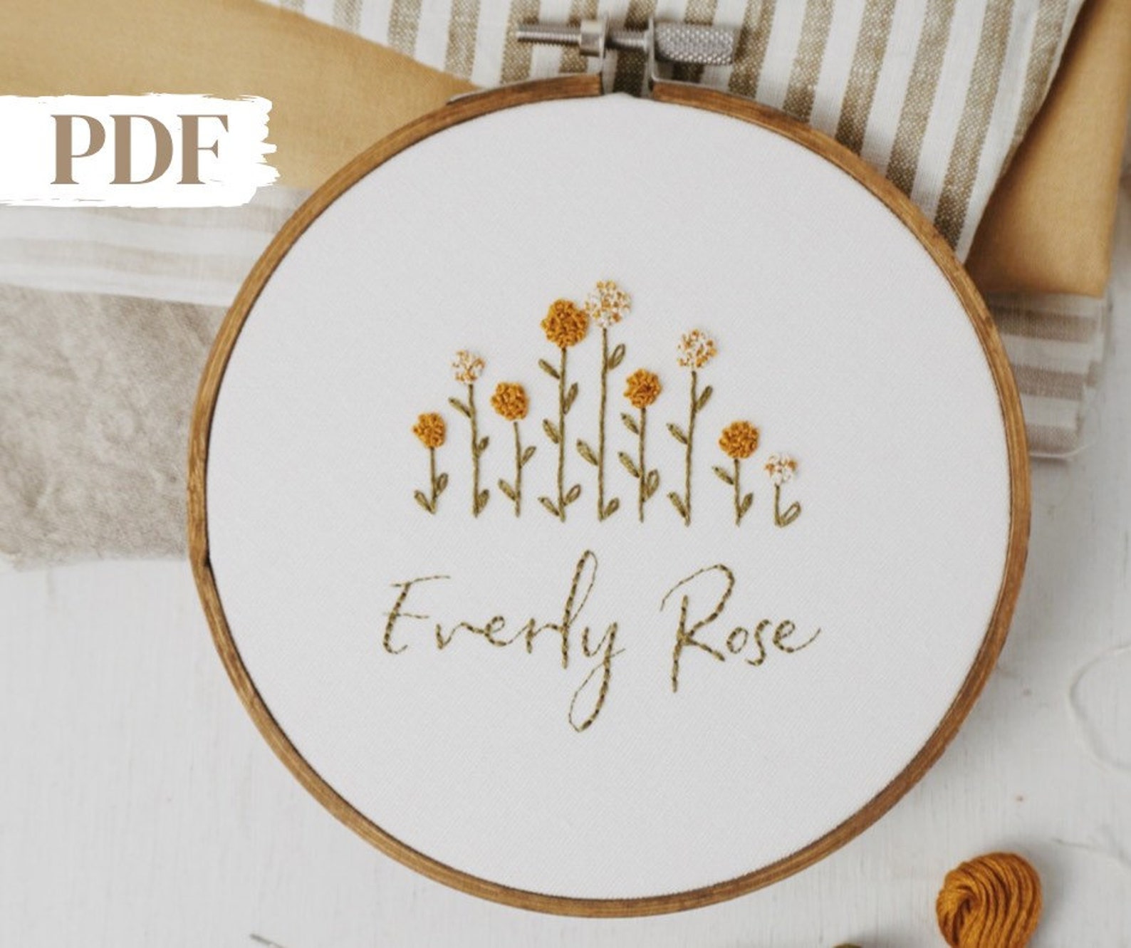 Personalized Floral Baby Name Embroidery PDF Pattern, Custom Name ...