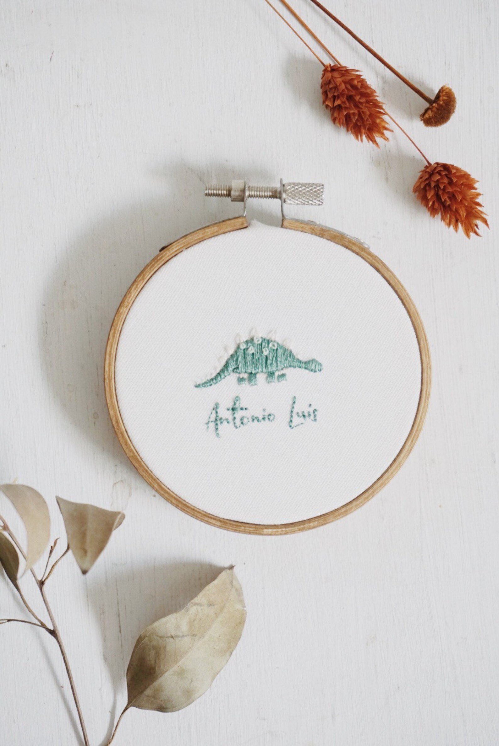 Dinosaur Embroidery Pattern, Custom Name Embroidery PDF, Personalized ...