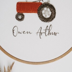 Tractor Baby Name Embroidery PDF Pattern, Custom Name Embroidery Design ...