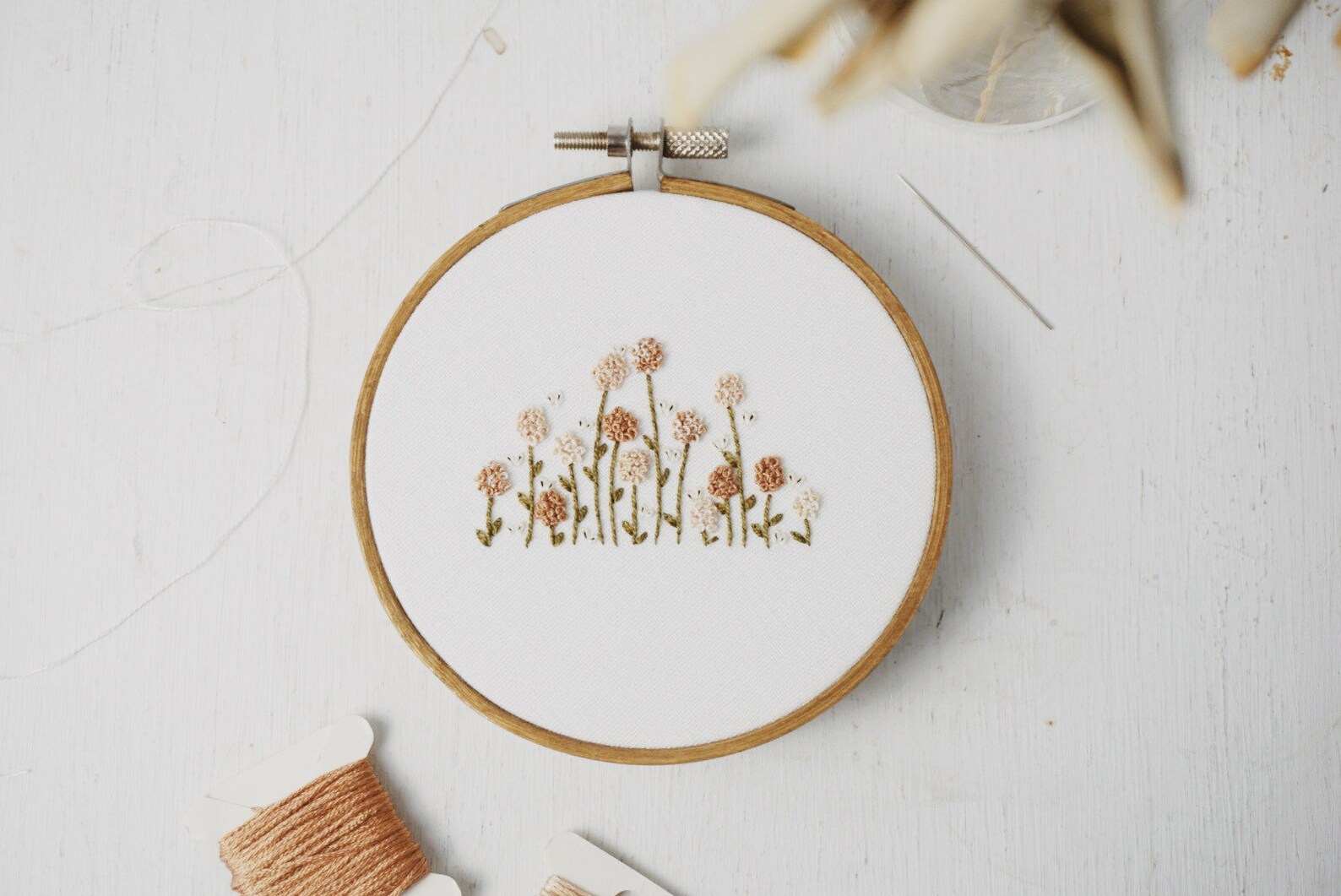 Pink Floral Embroidery Pattern Beginner Embroidery PDF - Etsy