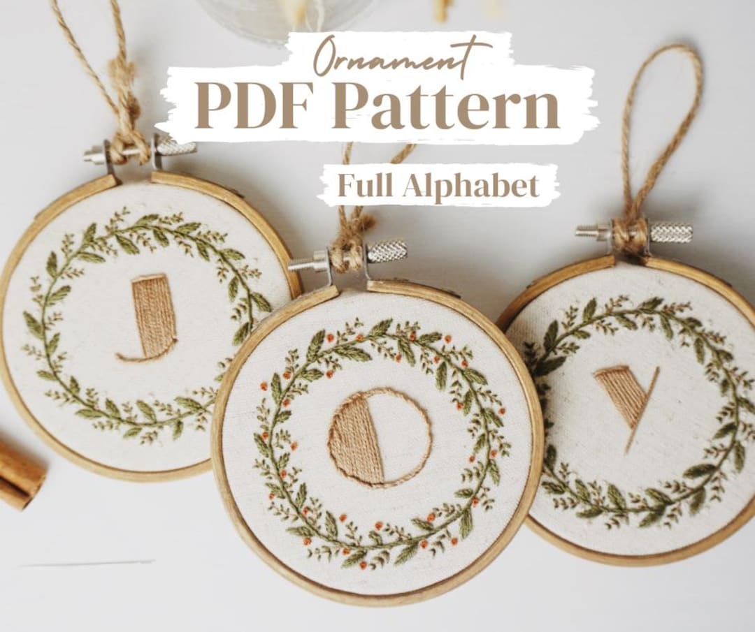 Embroidery Alphabet Ornament Pattern, Initial Embroidery PDF Pattern ...
