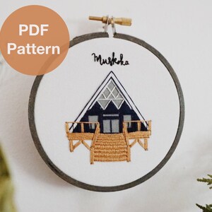 A-Frame Cabin Embroidery Pattern Hand Embroidery PDF Pattern | Etsy