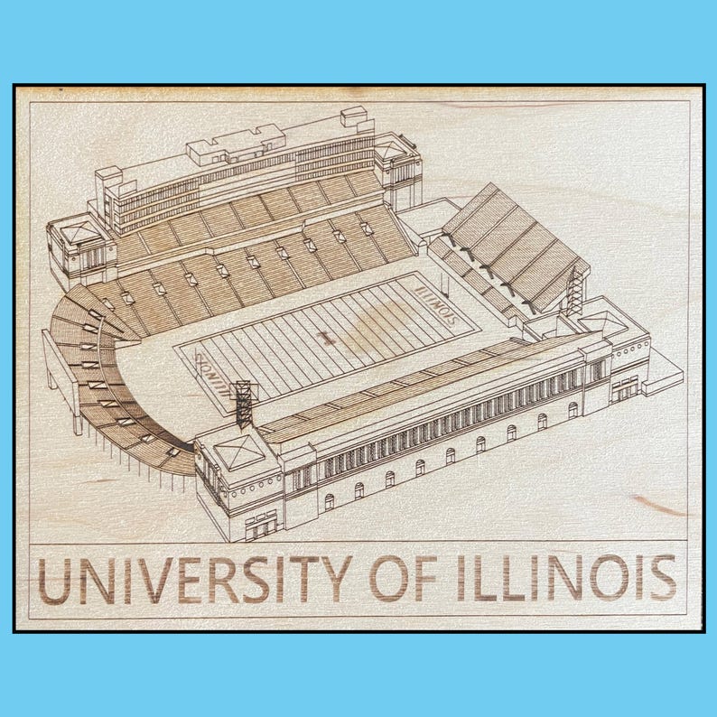University of Illinois Memorial Stadium - Etsy