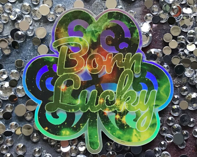 Lucky Vinyl Glitter Sticker for Best Friend, Cute Lettering Sticker for ...