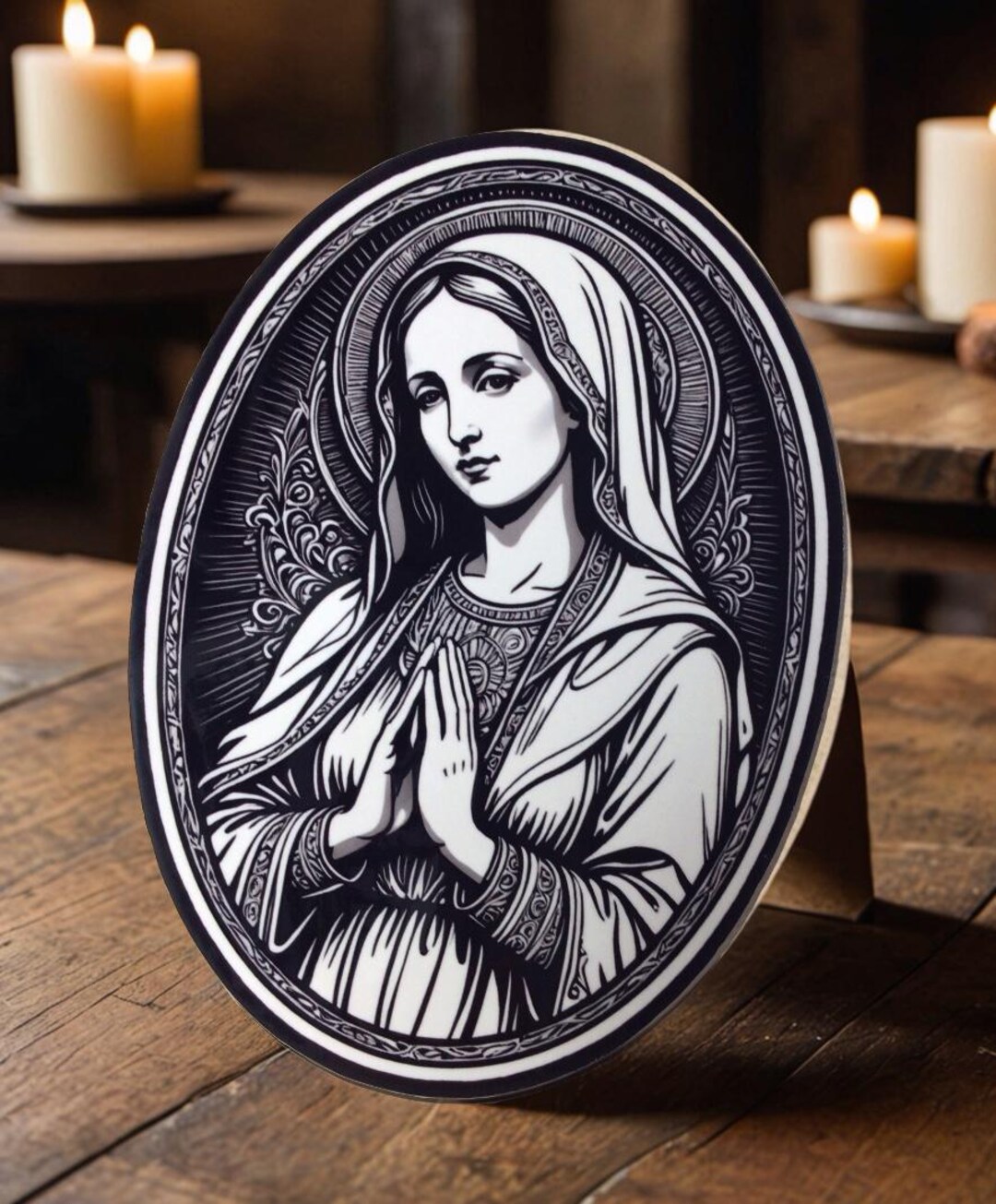 Virgin Mary in Prayer - Sticker - Etsy