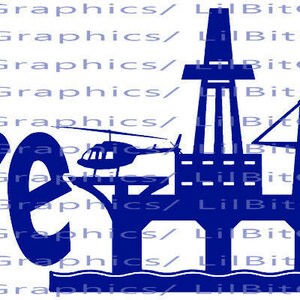 Offshore Life Oil Rig Vinyl Decal Oil Platform Sticker Petroleum ...